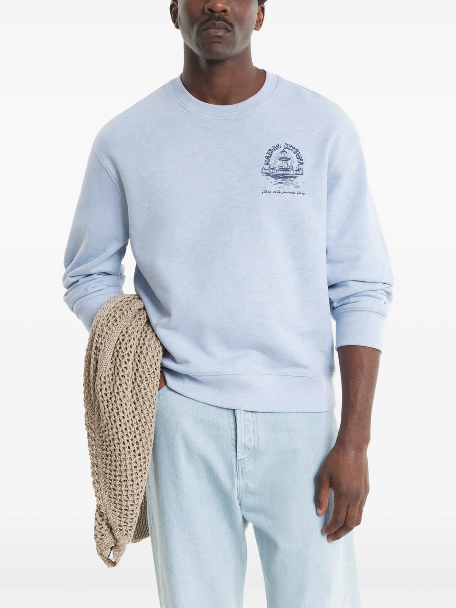 Толстовка Maison Kitsune Graphic-print sweatshirt, размер S, , Синий принт — фото 1