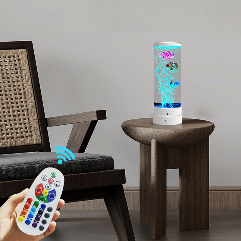 Светодиодный светильник в виде рыбок с крупными пузырьками, имитирующий внешнюю торговлю, декоративный светильник для спальни, ночник с USB-подключением.