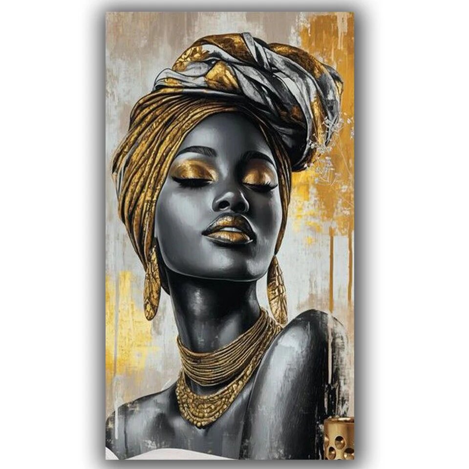 Алмазная мозаика "Африканская женщина" shuai rao Round 50x90m