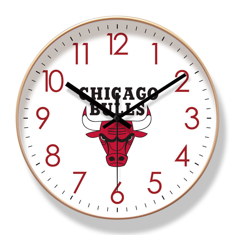 Горячая распродажа8248 Настенные часы с тематикой баскетбола NBA, часы для гостиной, часы для спальни, бесшумные, с длительным сроком службы батареи, кварцевые часы