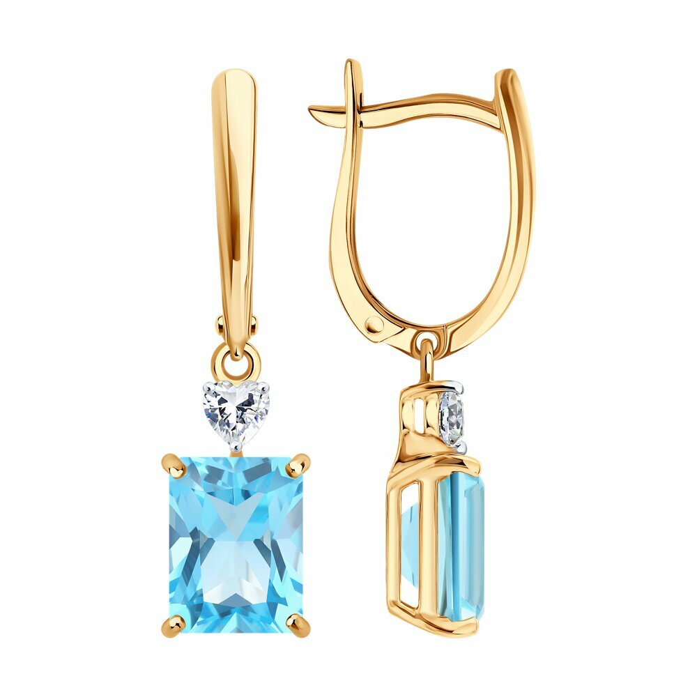 Серьги, красное золото, 585 проба