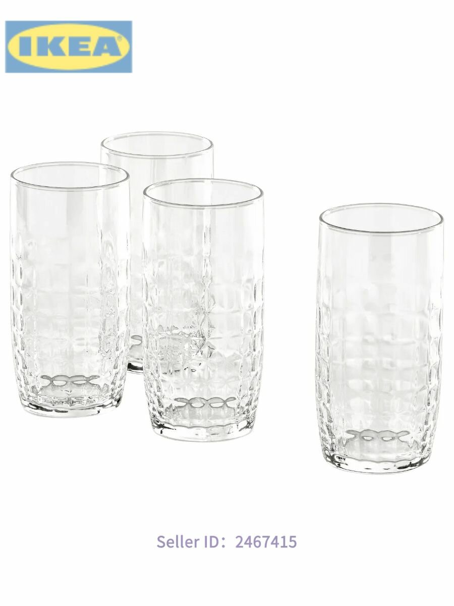 IKEA Стакан 400 мл 4 шт прозрачный