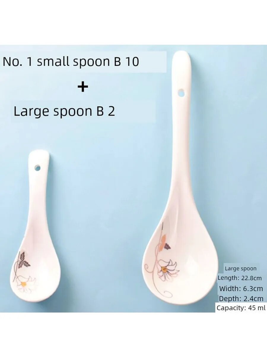 Керамическая ложка-10 мелких, 2 больших