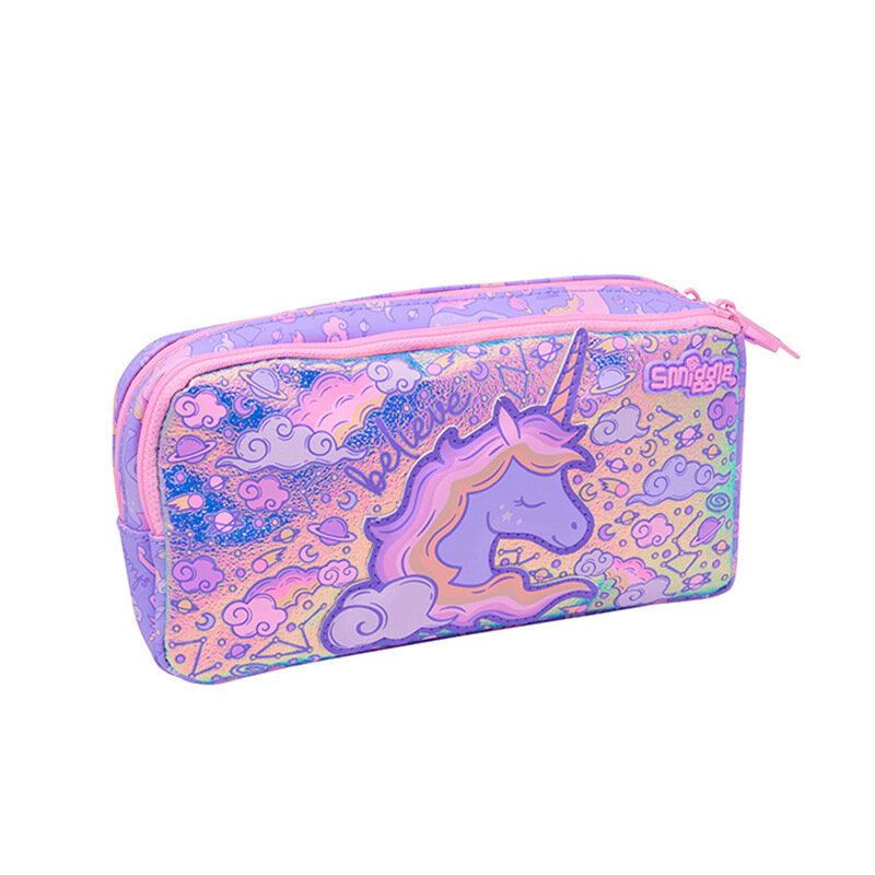 Карандашница Smiggle, двойной слой, большая вместимость, милый мультяшный дизайн, школьная сумка для учеников начальных классов, подарок к началу учебного года