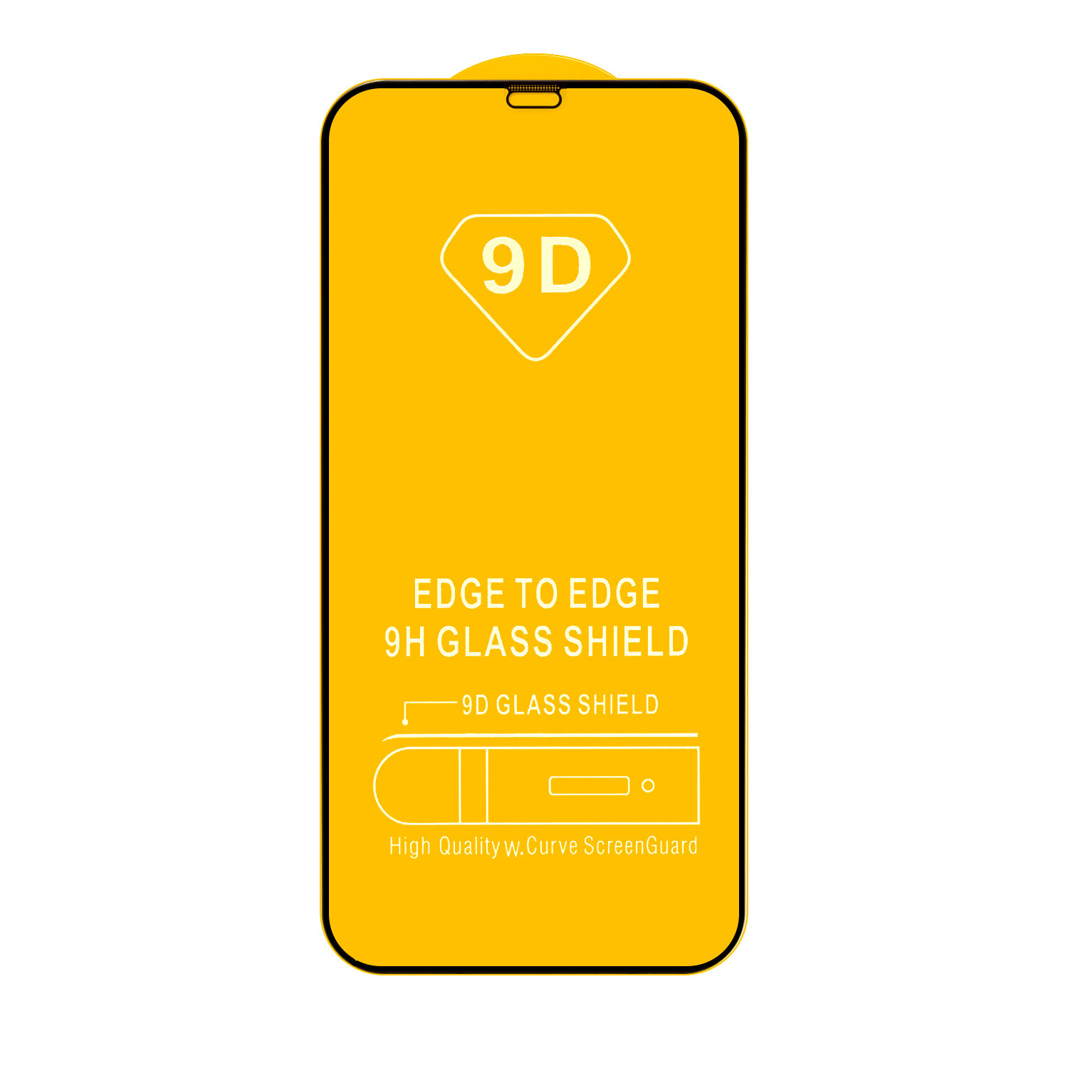 Защитное стекло IPhone 12 Pro Max (6.7) Full Glue с рамкой 2.5D черное (25 шт./уп.)