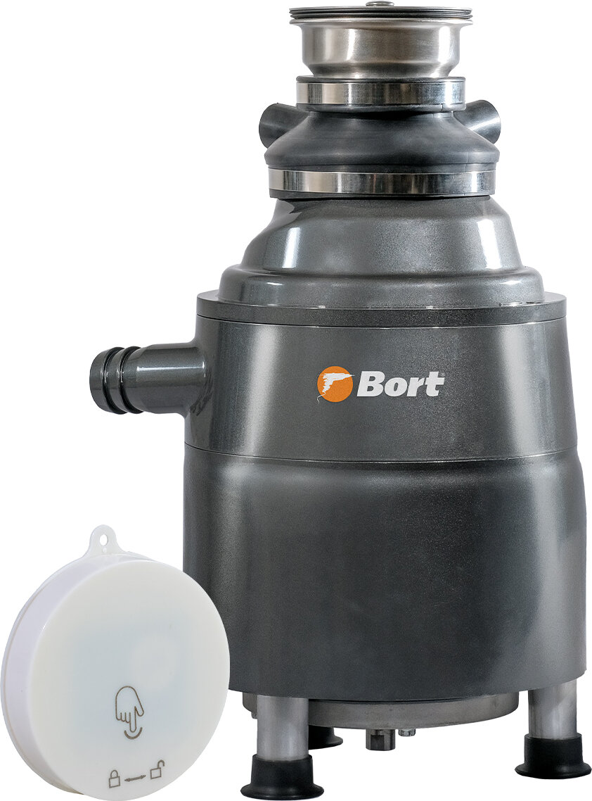 Измельчитель пищевых отходов Bort Ultimate 1500 черный, профессиональный, 1125Вт, 1,5 лс.