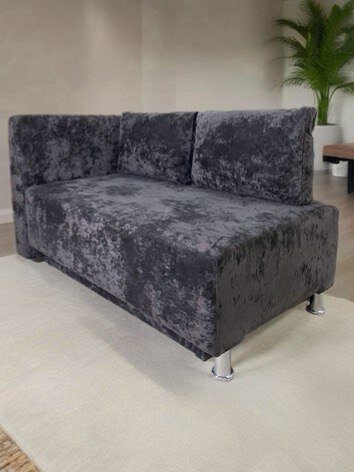 Диван-кровать Софа "Малыш", Еврокнижка (Выкатной) тёмно-серый велюр OWN левый угол