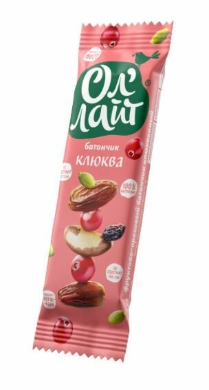 Фруктово-ореховый батончик Ол'Лайт Клюква