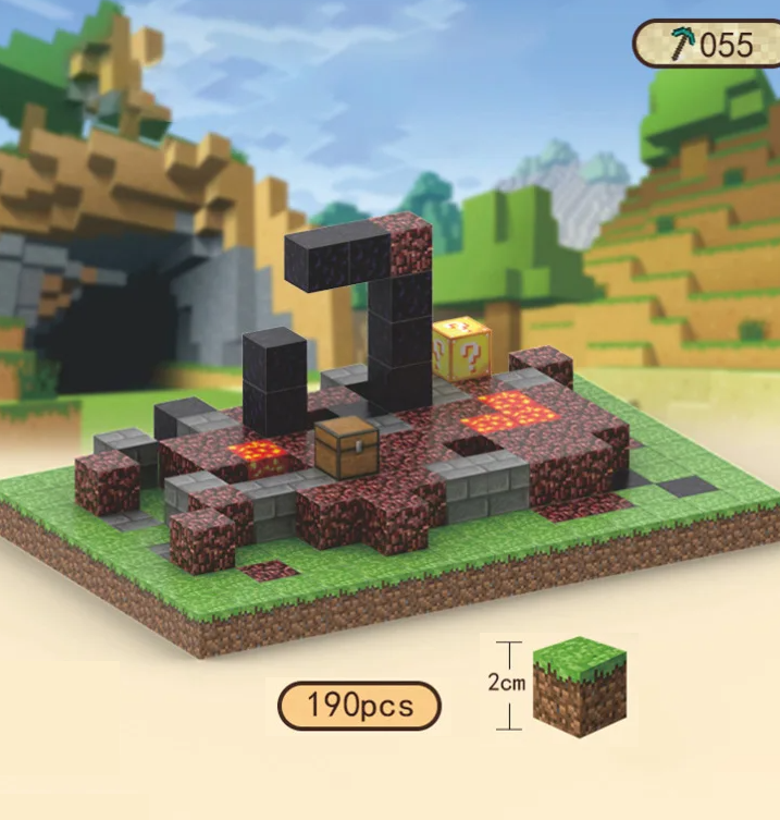 Магнитный Конструктор Minecraft Майнкрафт RTOY Magnetic Cube, 190 деталей - MC-H055
