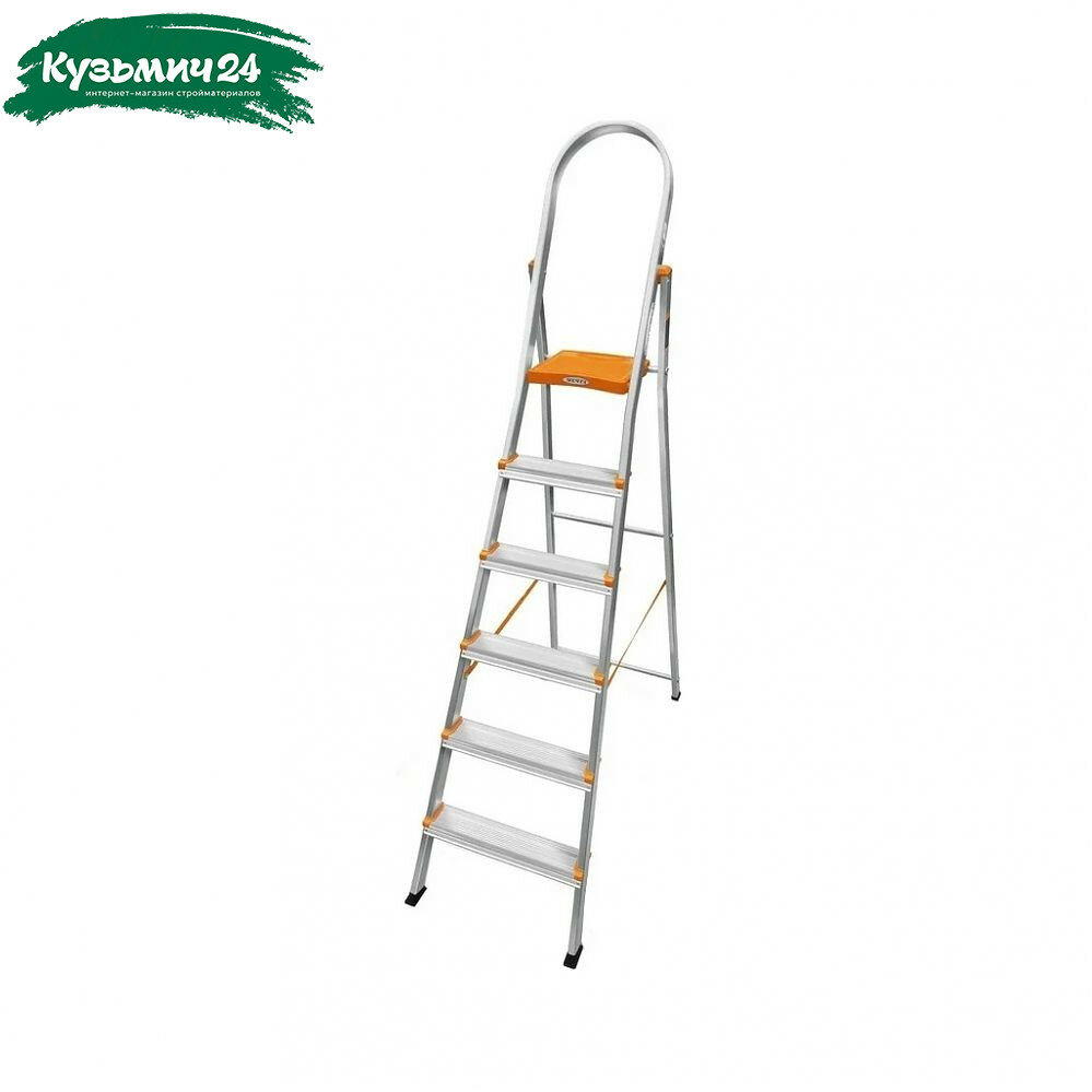 Лестница-стремянка Эйфель Мечта 106, 6 ступеней, 1 секция, алюминиевая, нагрузка до 150 кг