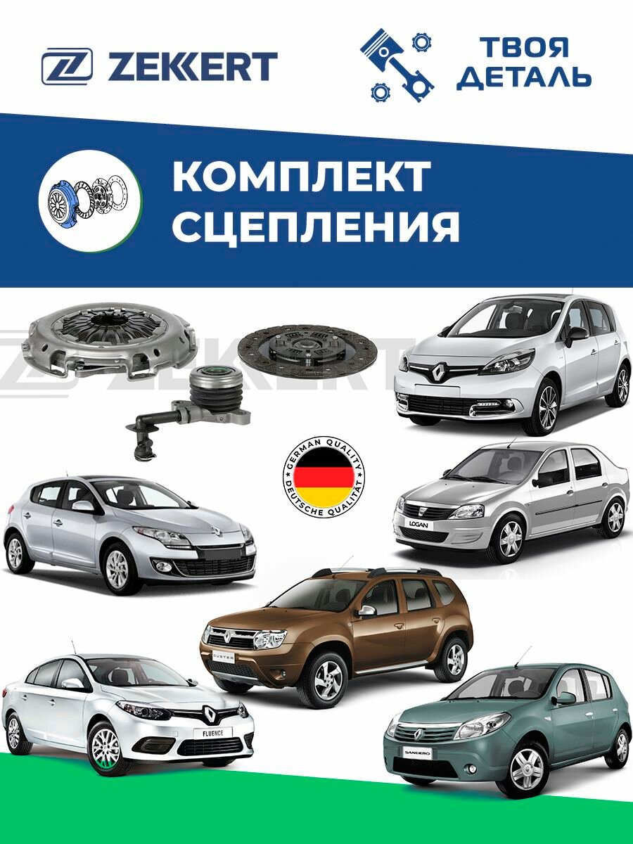 Комплект сцепления на Renault Logan 1,6 16V/Sandero/Fluence см по VIN