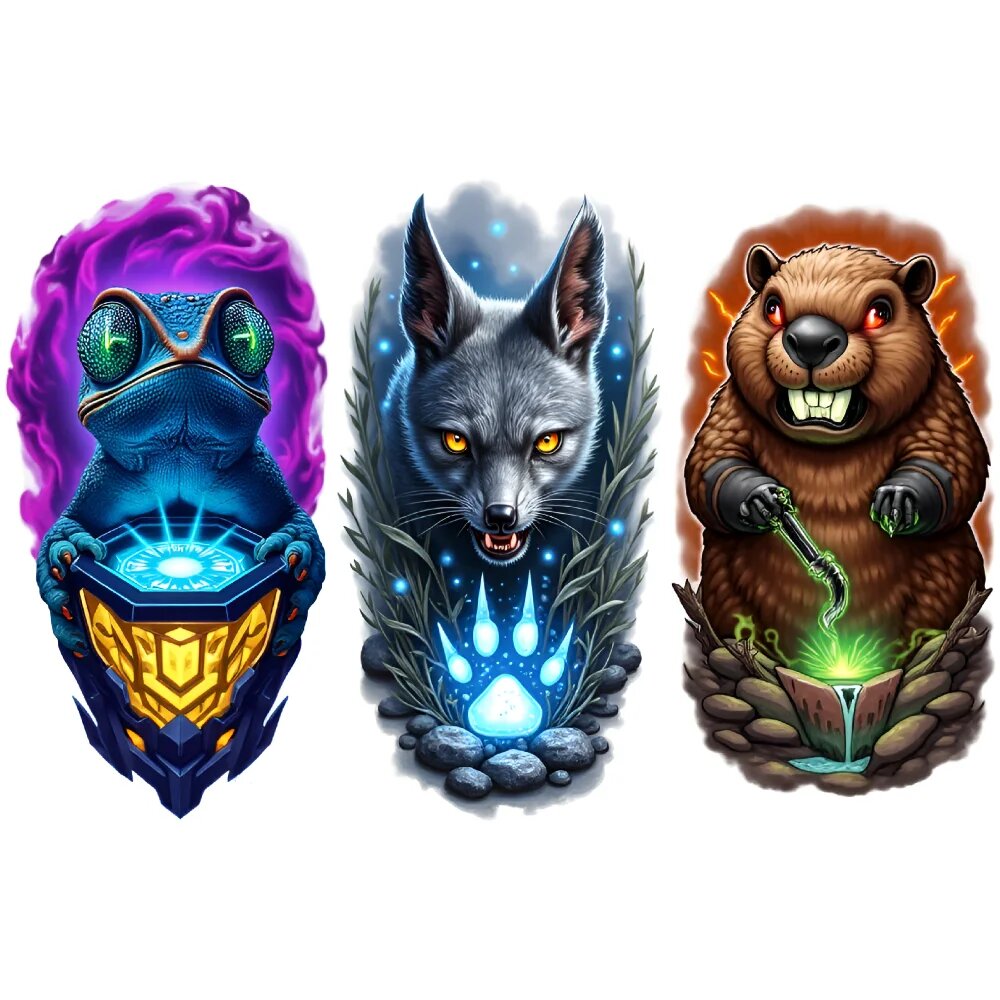 3 шт. водонепроницаемые временные татуировки 1A-18X9cm