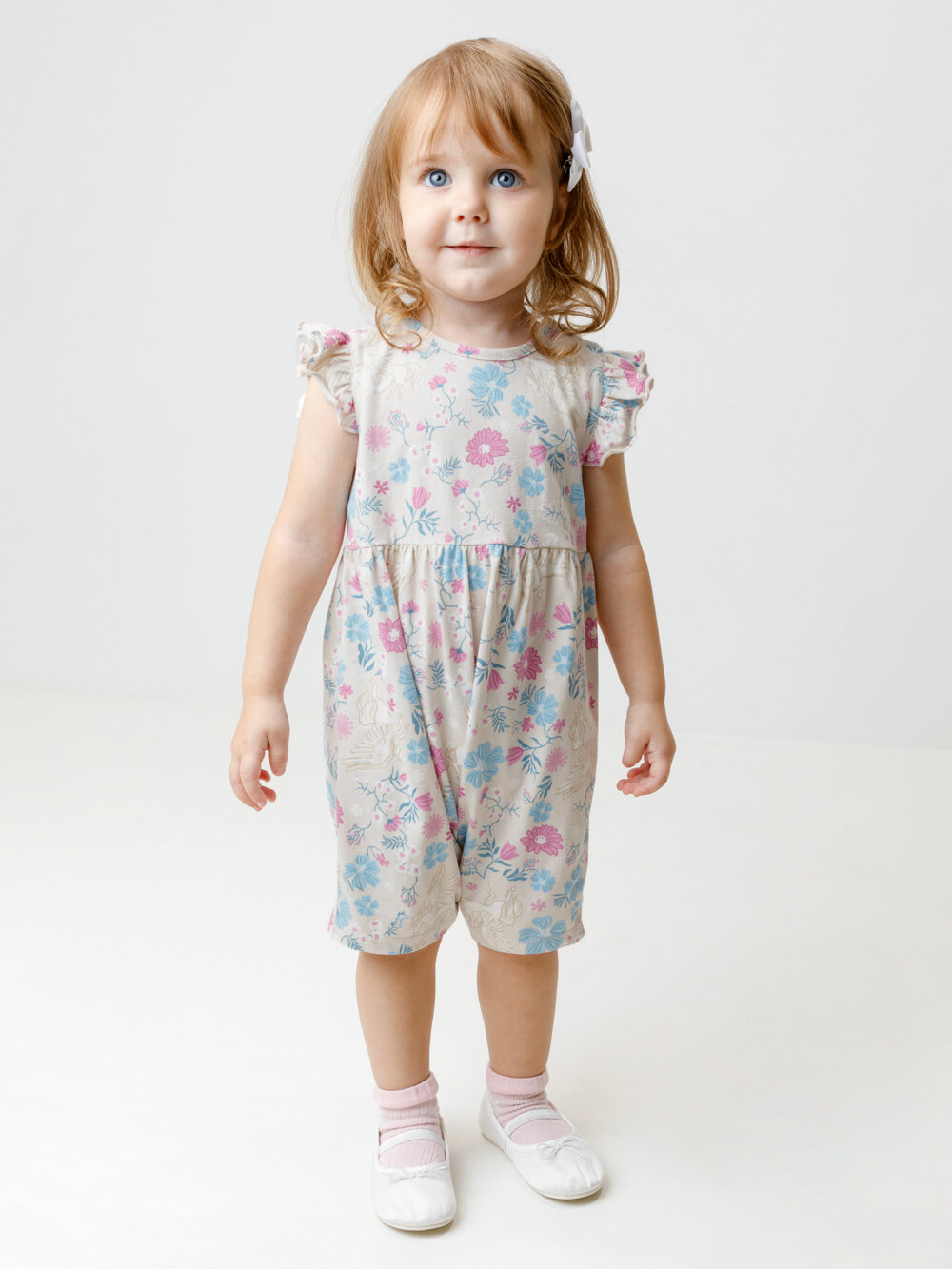 Песочник crockid для девочки, хлопковый с принтом