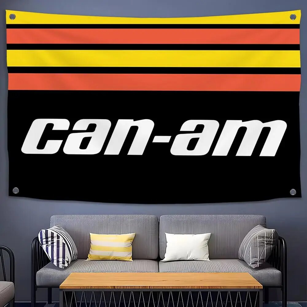 Логотип C-CAN-AMS BRP гоночные флаги на заказ для кемпинга, сада, комнаты, спальни, декор для вечеринки, настенное искусство, семейные подарки