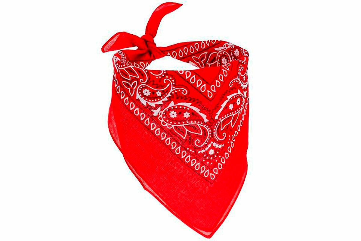 Бандана Ковбойская (платок) 8497B, красного цвета, хлопок, размер 55*55 см