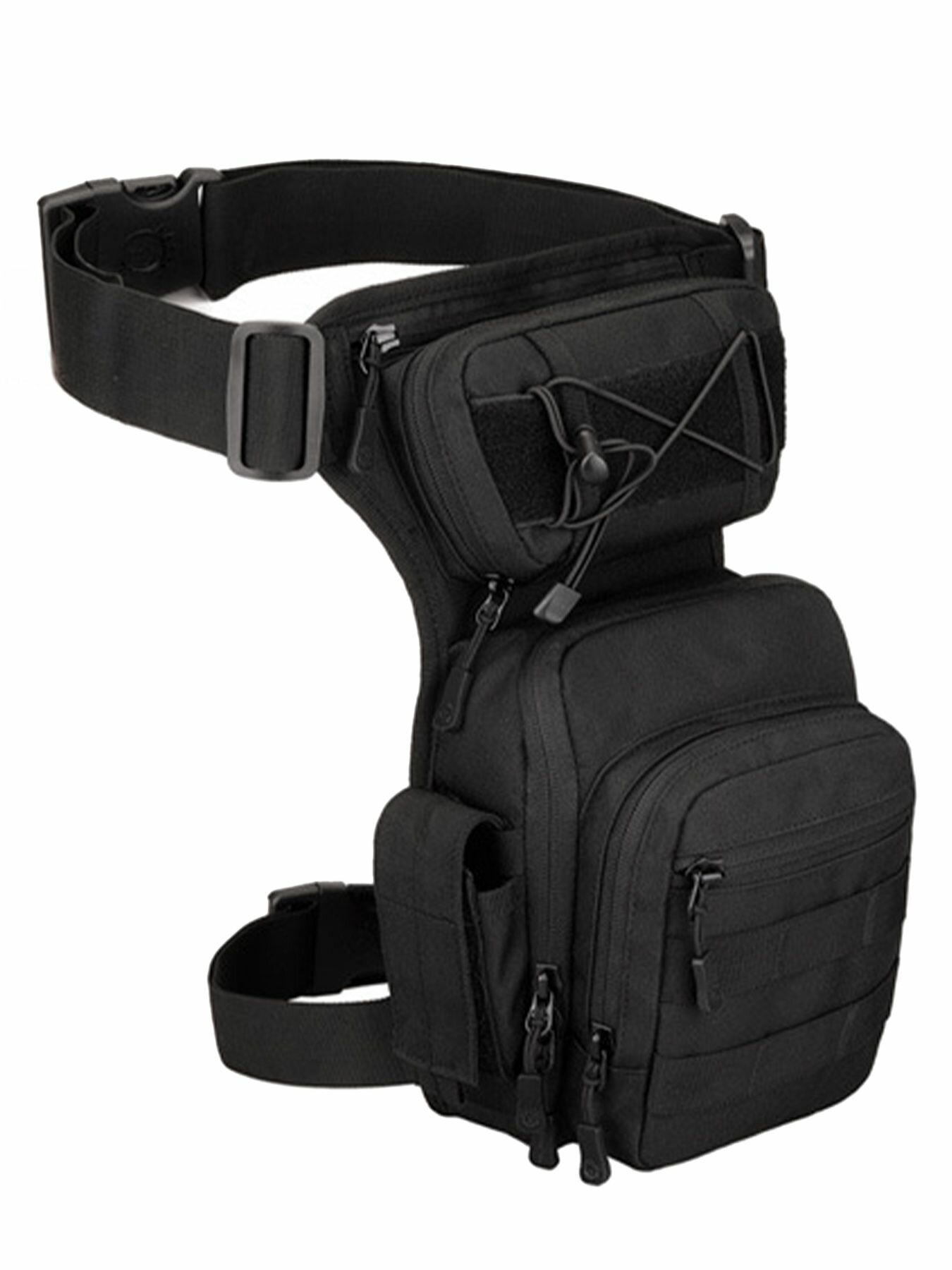 Сумка тактическая на бедро и пояс черная мужская на 3 литра
