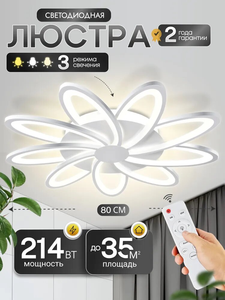 Люстра, LED, 216 Вт