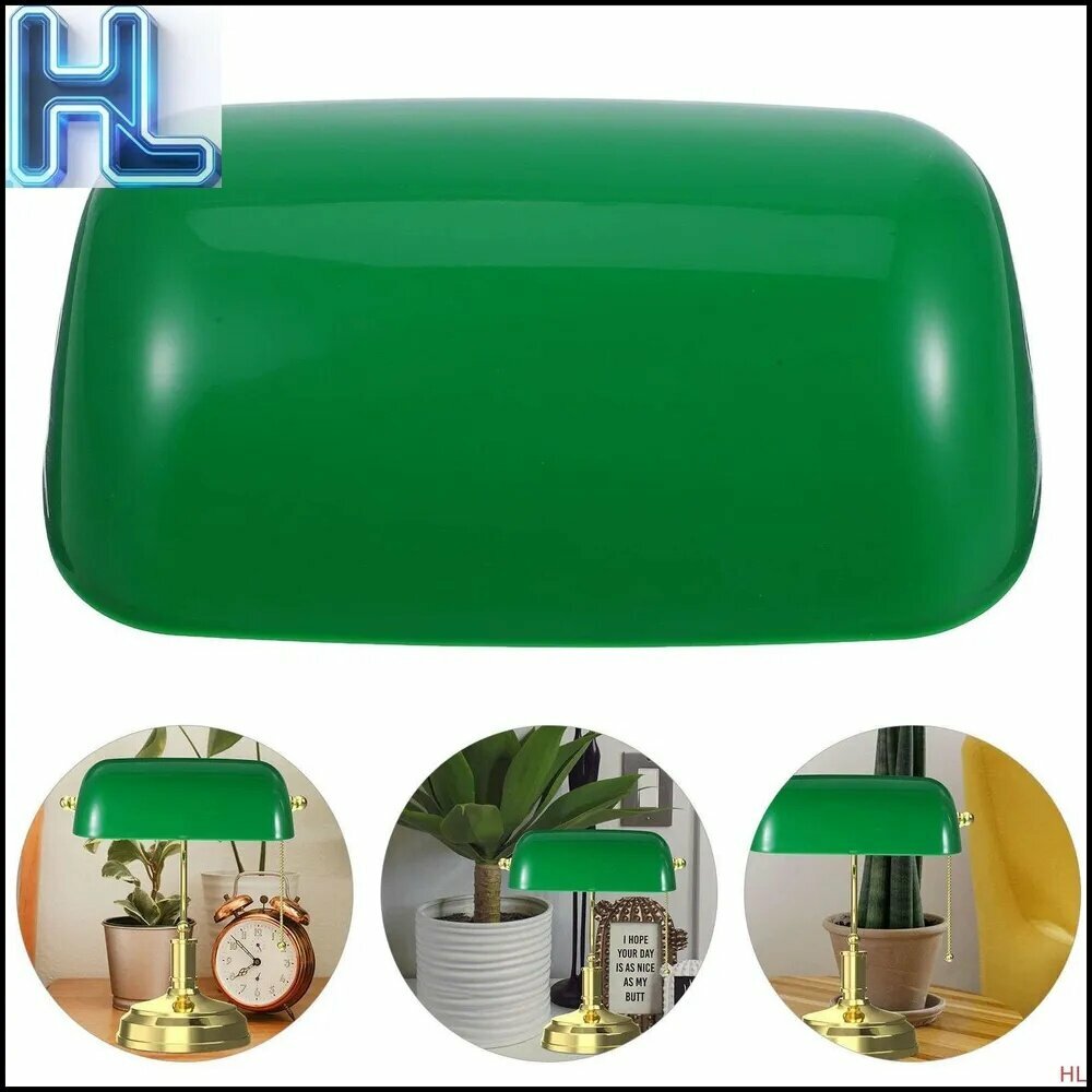 Винтажный Зеленый Плафон Из Пластика Для Настольной Лампы В Стиле Банкирской Лампы Размер 23.80X13.20X8.80Cm