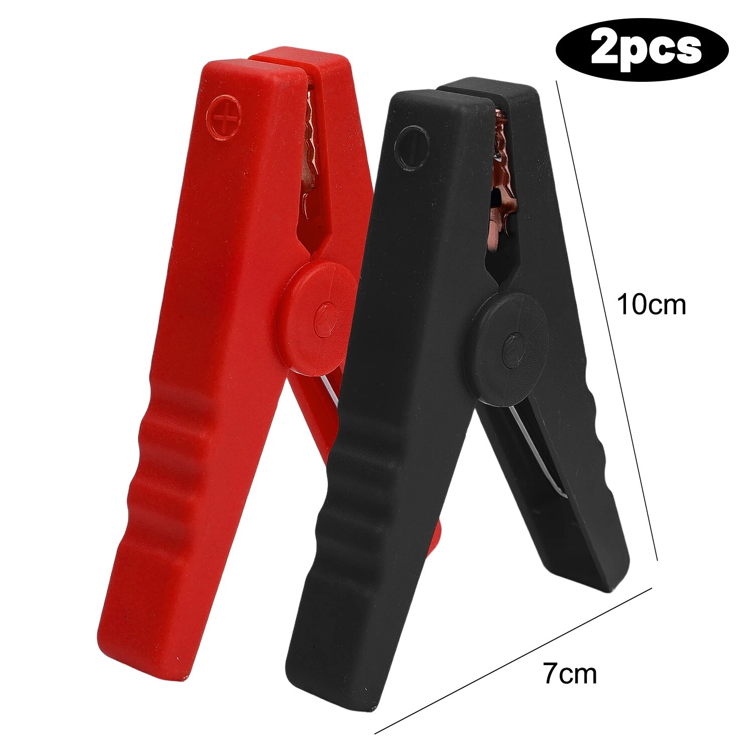 Изолированные зажимы-крокодилы 100А для автомобильных аккумуляторов, большие black red -2pcs
