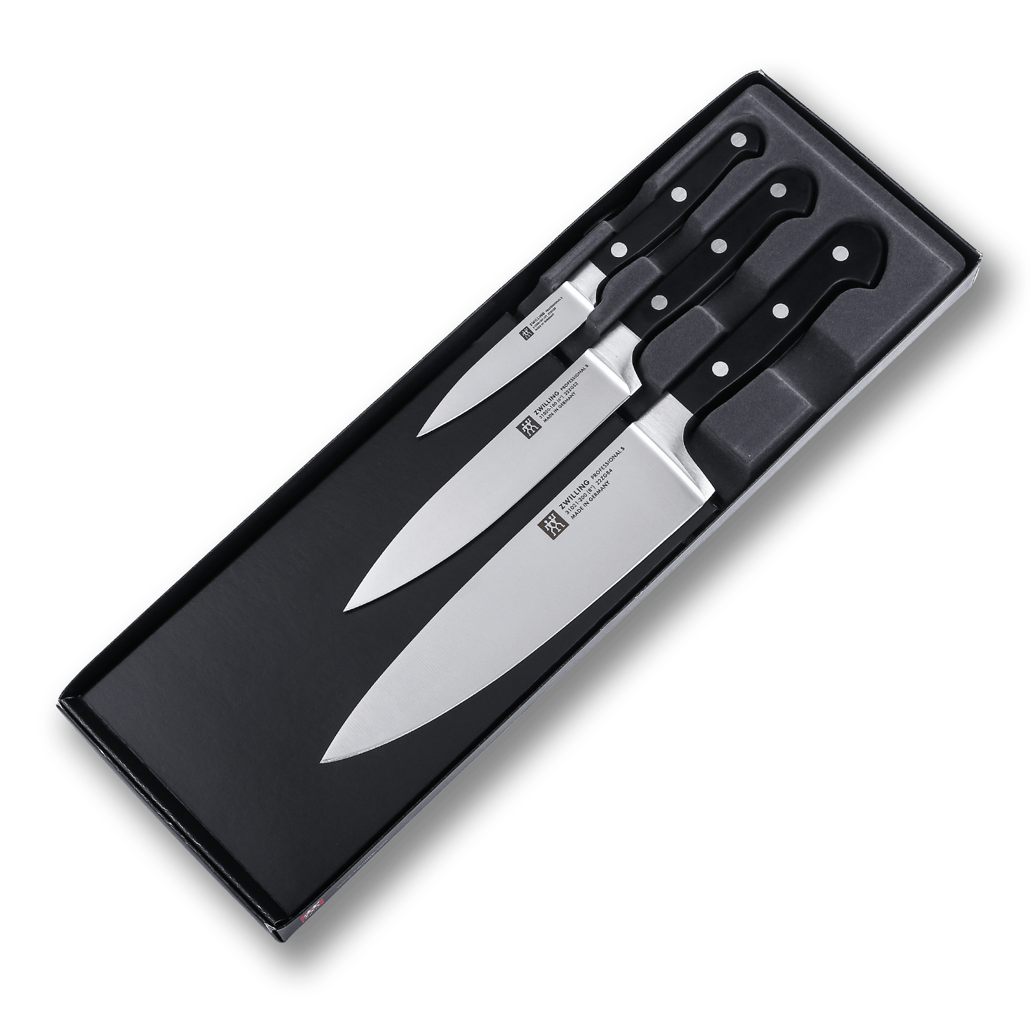 Подарочный набор из 3-х кухонных ножей Zwilling, специальная ножевая сталь с фирменной криозакалкой FRIODUR®