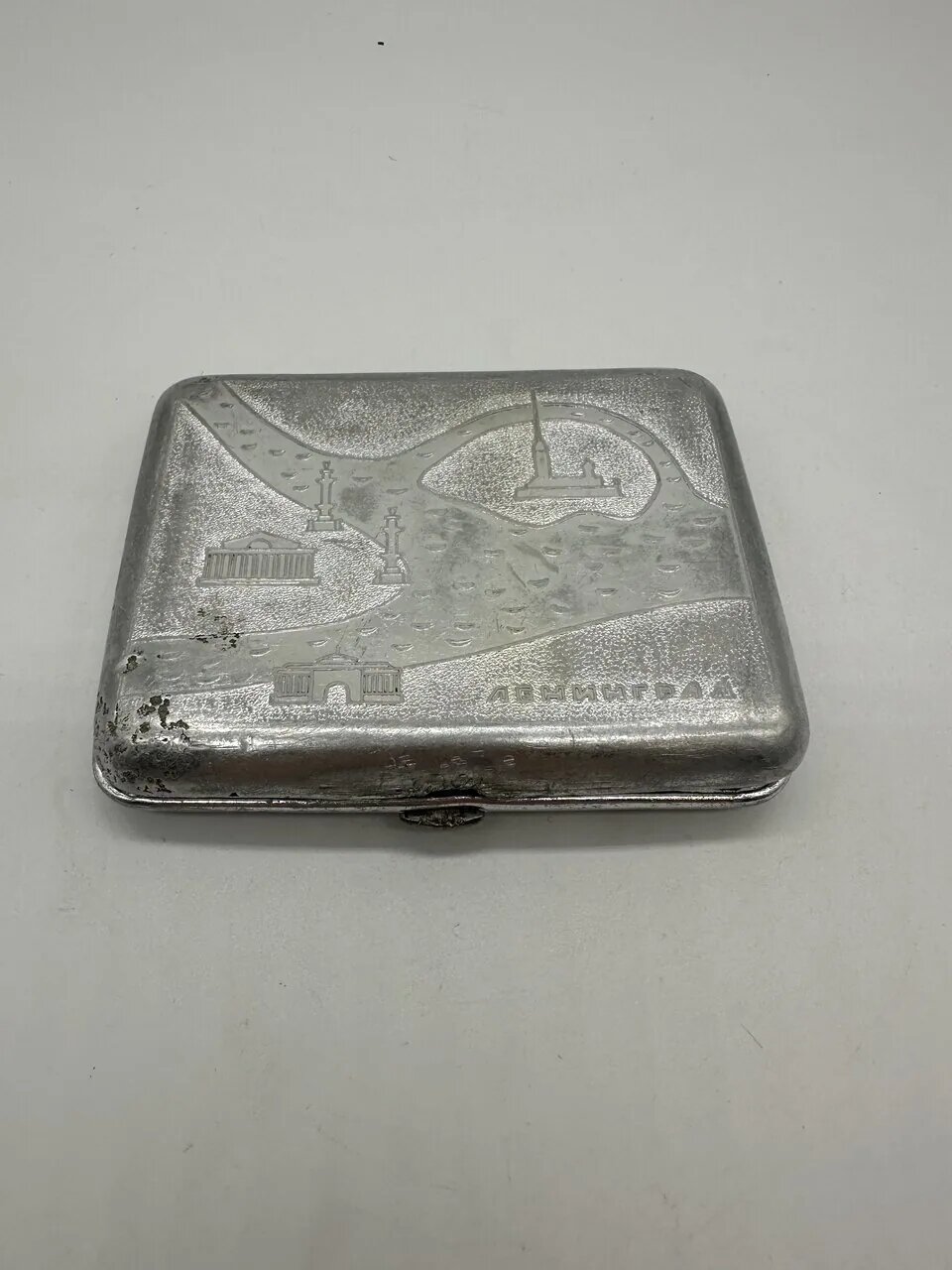Портсигар Винтажный Ленинград ссср 1970 годы винтажный алюминиевый