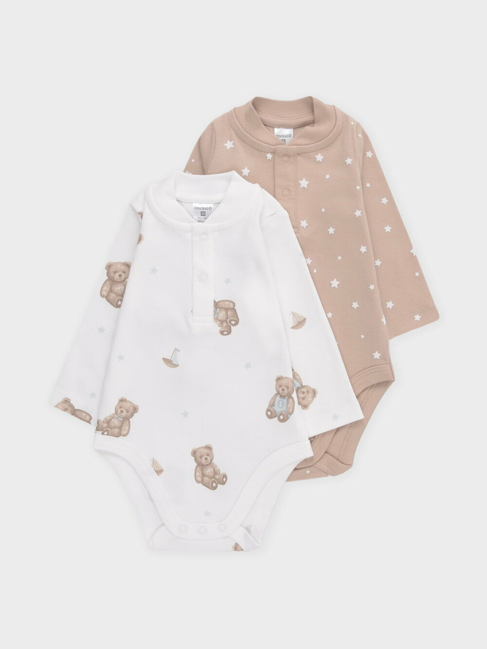 Боди боди с длинным рукавом из хлопка для малыша, 2 шт, комплект из 2 шт.