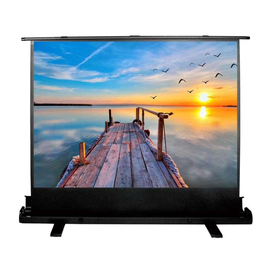 Экран для проектора Cactus FloorExpert CS-PSFLE-180X135 88.58", рулонный, напольный, 180x135 см, 4:3, алюминий, черный