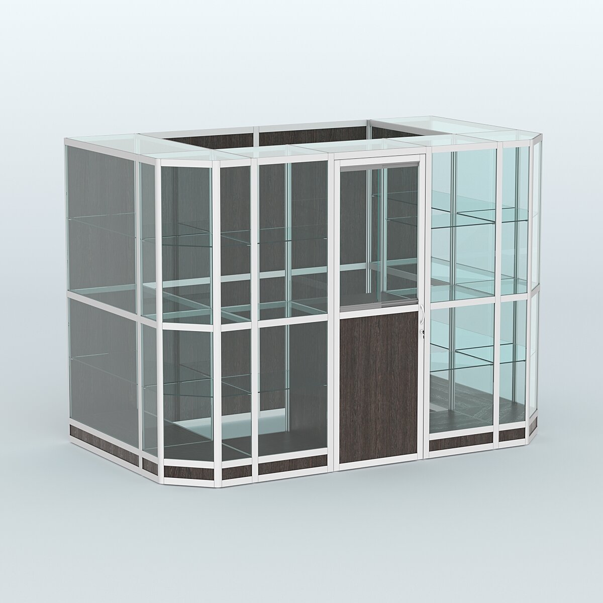 Павильон из профиля пристенный №10г (4,05 кв. м), Дуб Венге