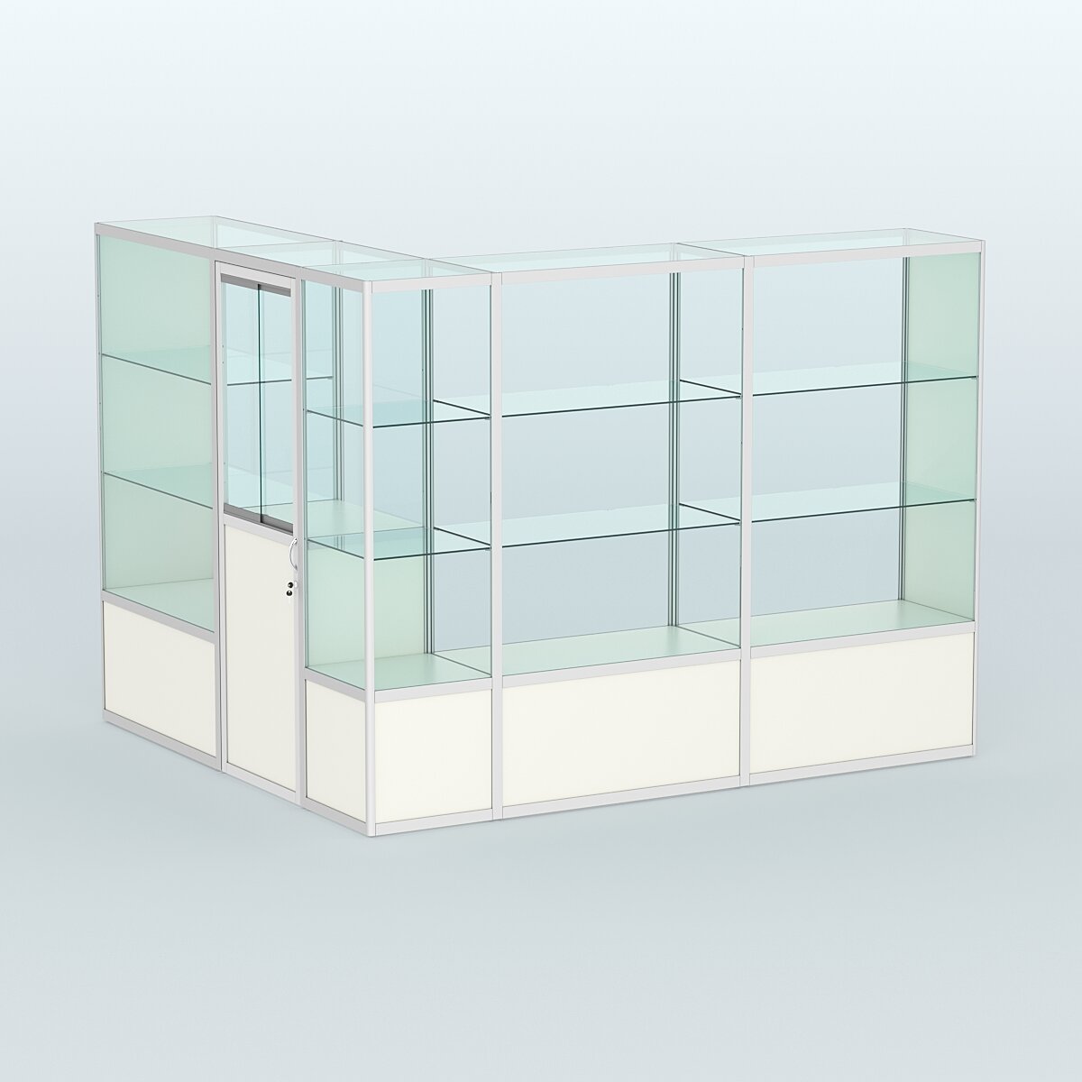 Павильон из профиля угловой №1б (5,5 кв. м), Белый