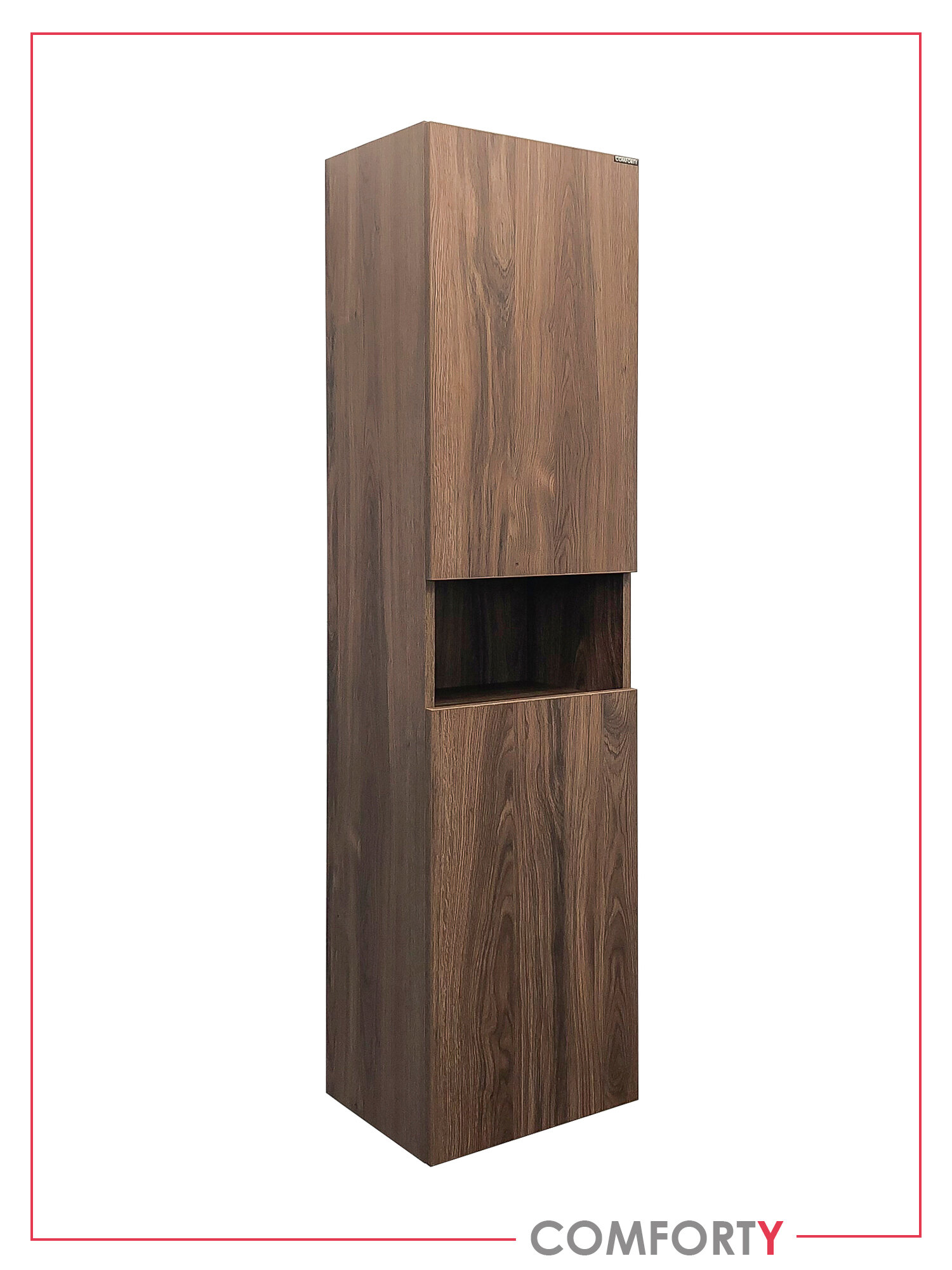 Подвесной шкаф-колонна для ванной комнаты Comforty Бордо-40 дуб темно-коричневый