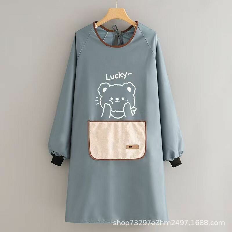 Новый водонепроницаемый фартук с длинными рукавами для женщин 2025 года, подходит для домашней кухни и общественного питания, может быть персонализирован с логотипом и текстом, рабочая одежда.