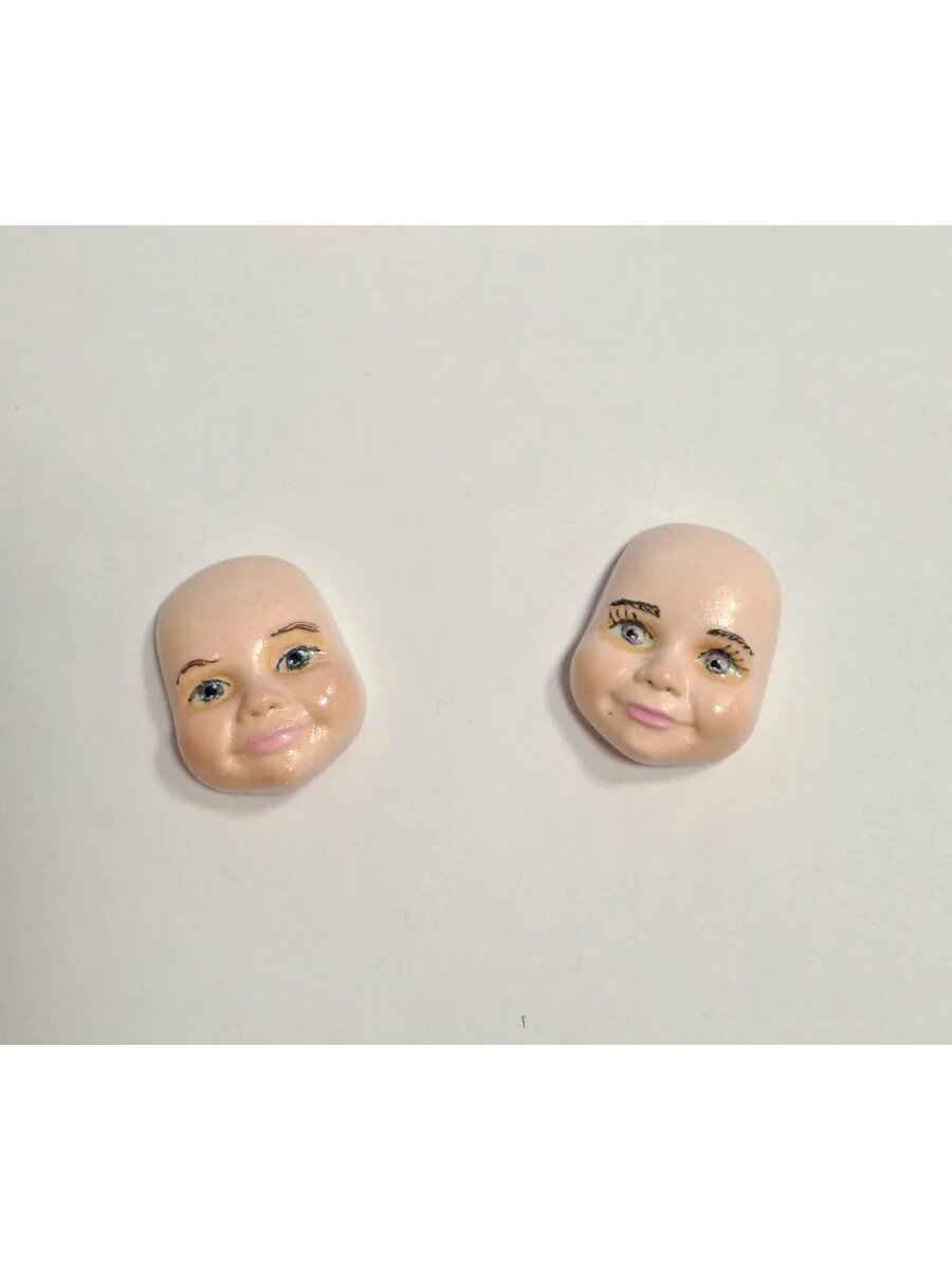 Набор раскрашенных лиц 2 шт для ватных игрушек