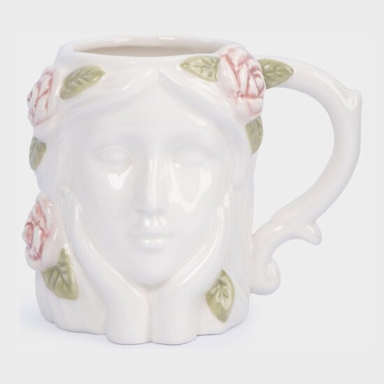 Кружка Anna Lafarg Tulip 350 мл, керамика, молочная, Девушка с тюльпанами (ANLAF-FDW-300525)