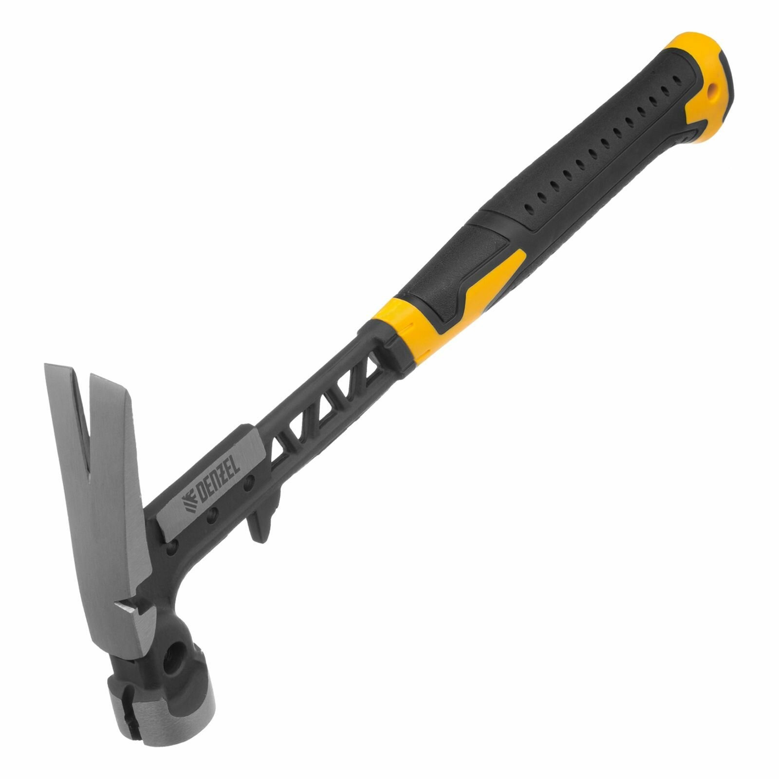 Молоток строительный DENZEL 450 г, боек с магнитом, обрезиненная рукоятка (10468)