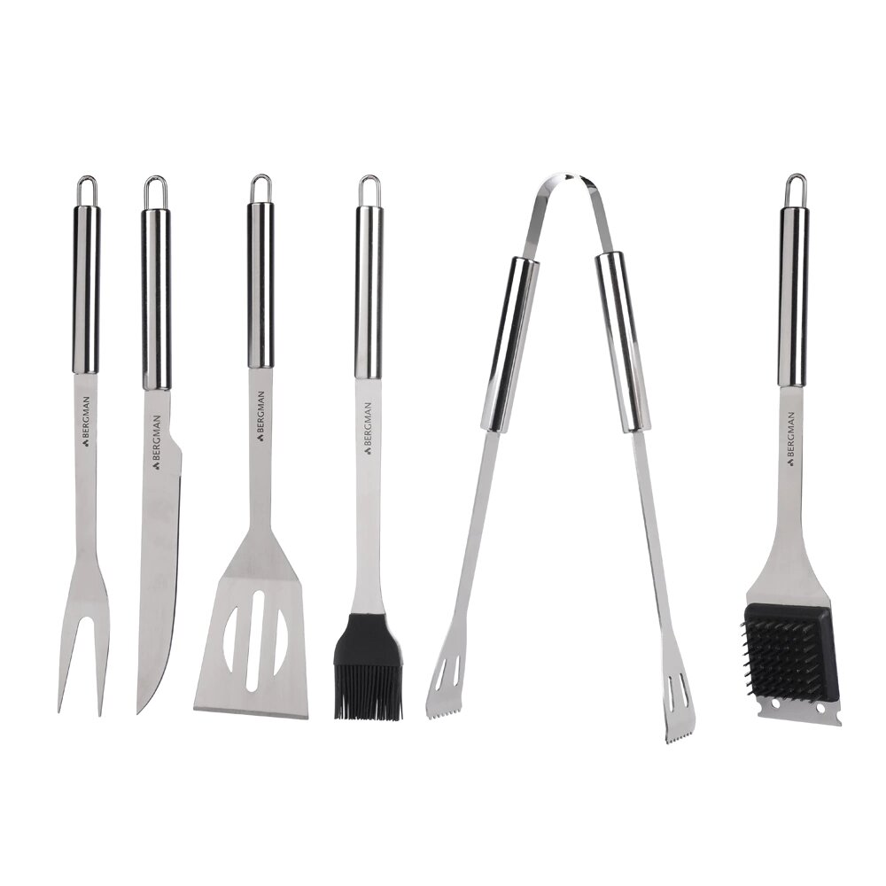 Набор для барбекю BERGER, 6 предметов, нержавеющая сталь, алюминиевый подарочный кейс