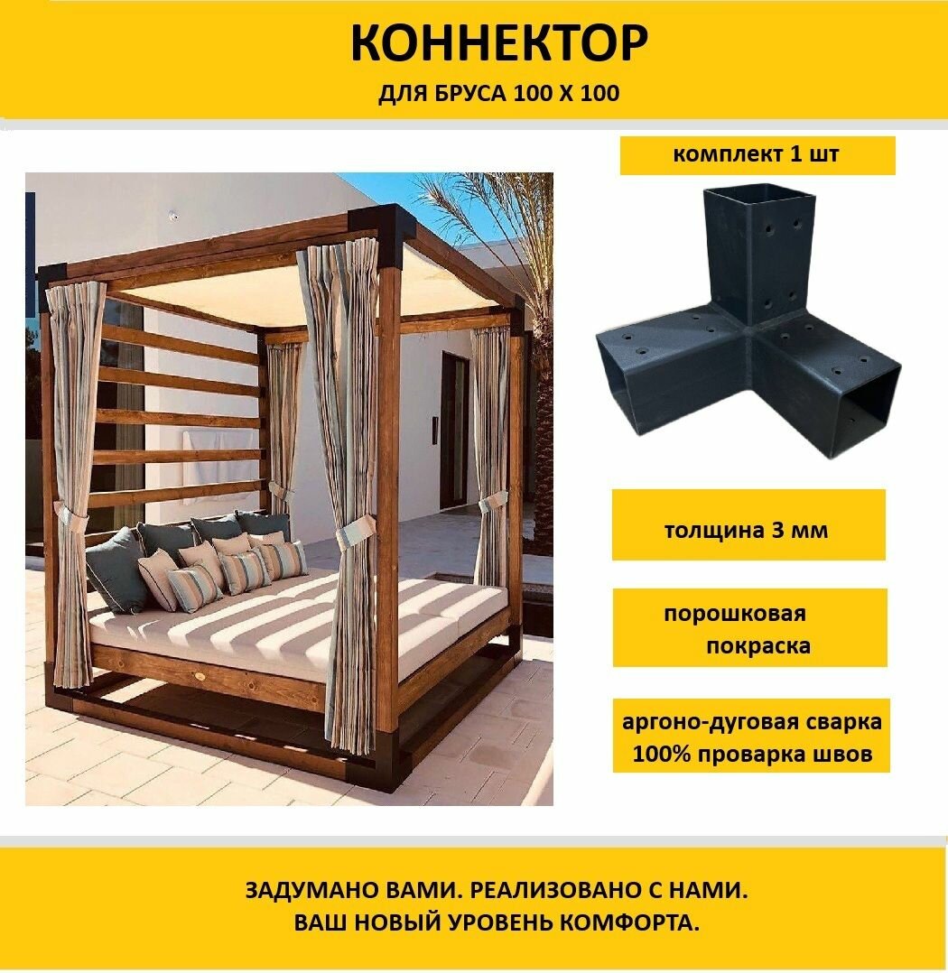 Loft Metall Усиленный металлический коннектор опора для бруса 100х100 мм