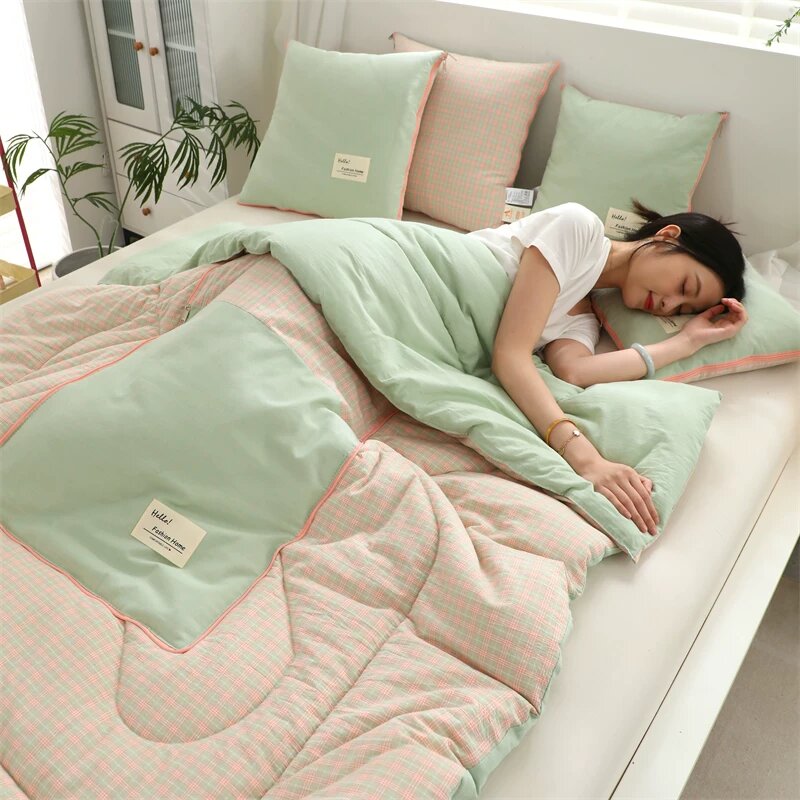 Одеяло-подушка 2-в-1 из 100% хлопка класса А для офиса и автомобиля, для отдыха в машине Бланка_Подушка 40*40 см (в