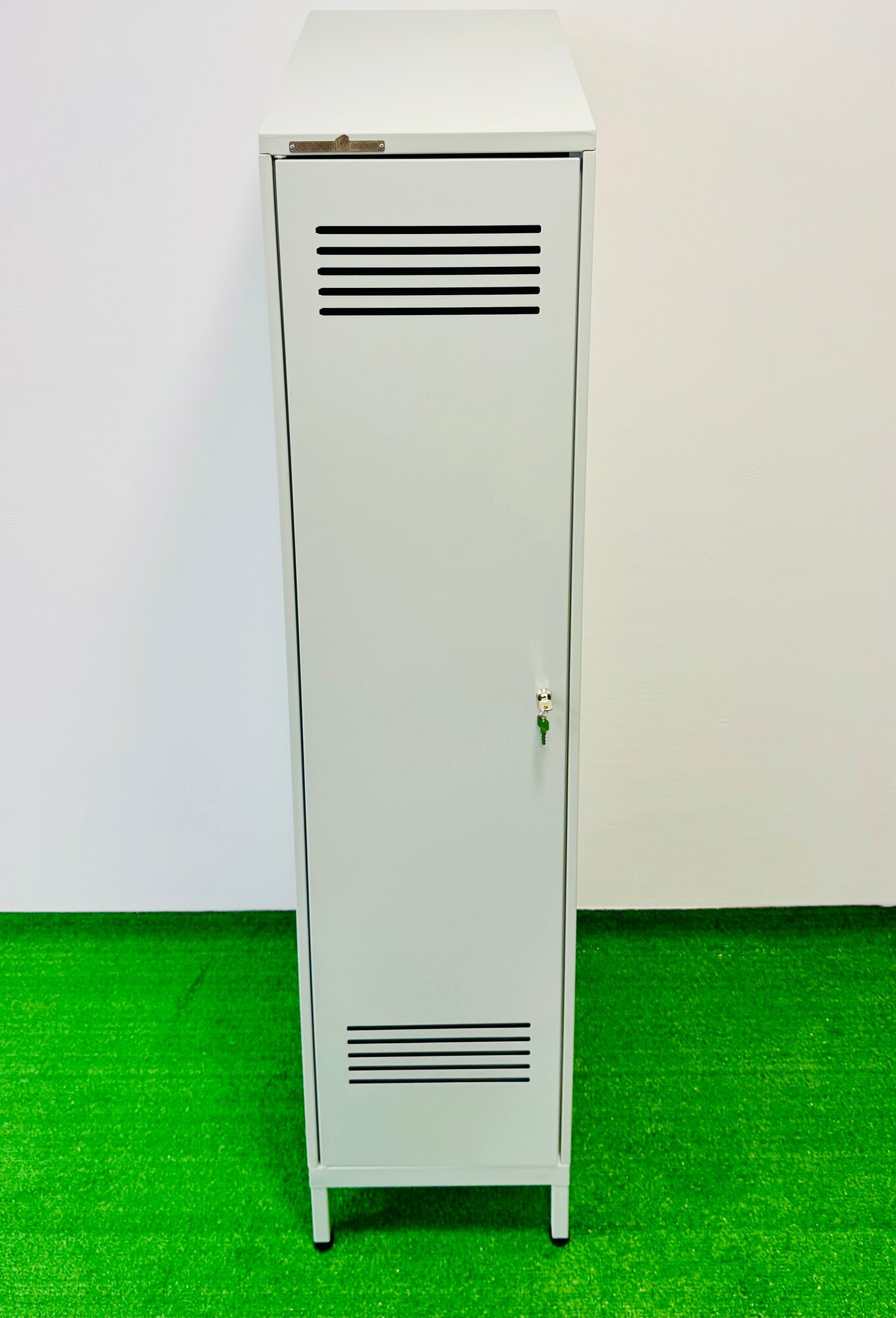 Шкаф для одежды FEROOM GROUP, металл, RAL 7035, шагрень, 1 секция, 40x50x187 см