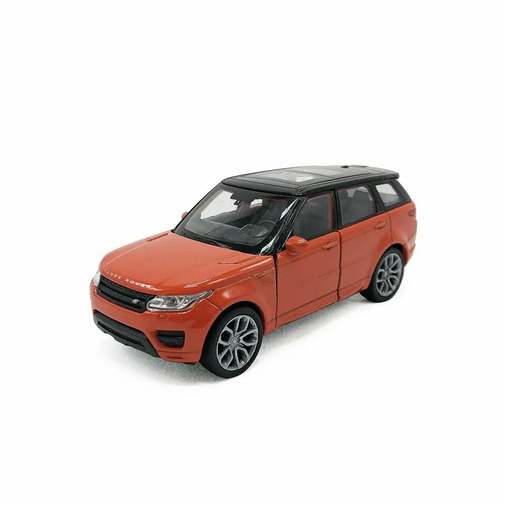 Машинка Welly Range Rover Sport. масштаб 1:38, металлическая, пружинный механизм, оранжевый цвет