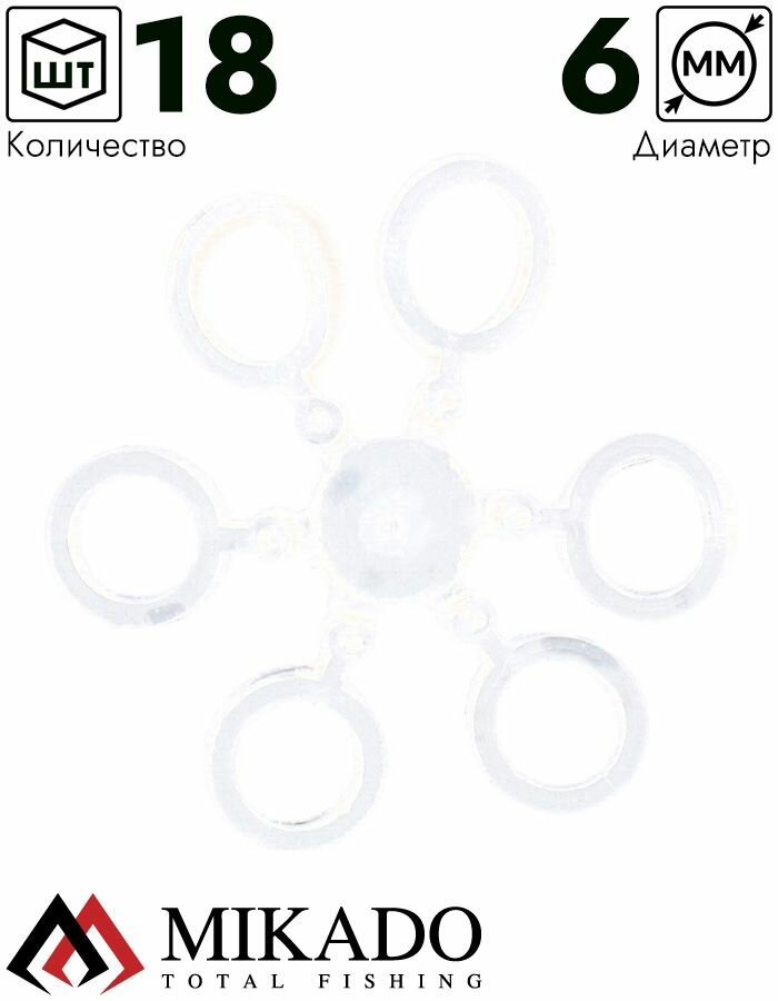 Бандаж для насадок Mikado - Method Feeder силикон 6 мм, прозрачные (18 шт.)