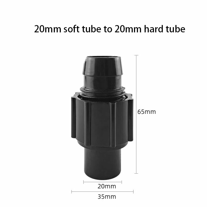 Адаптер ZHIYANG 20mm-20mm для аквариума, черный