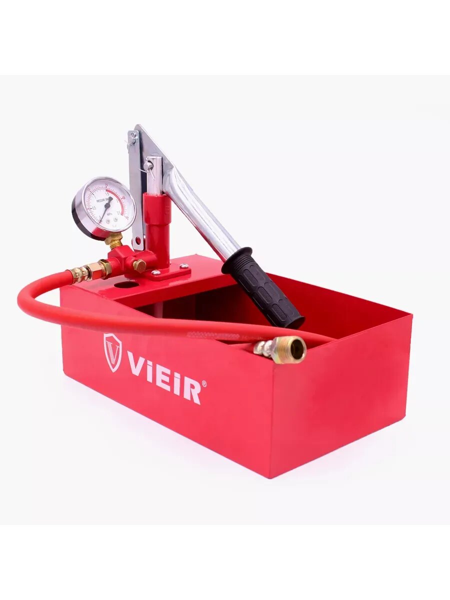 Опрессовщик насос ручной ViEiR RP-53, для гидравлических испытаний, контроля давления, 5 л, оцинкованная сталь