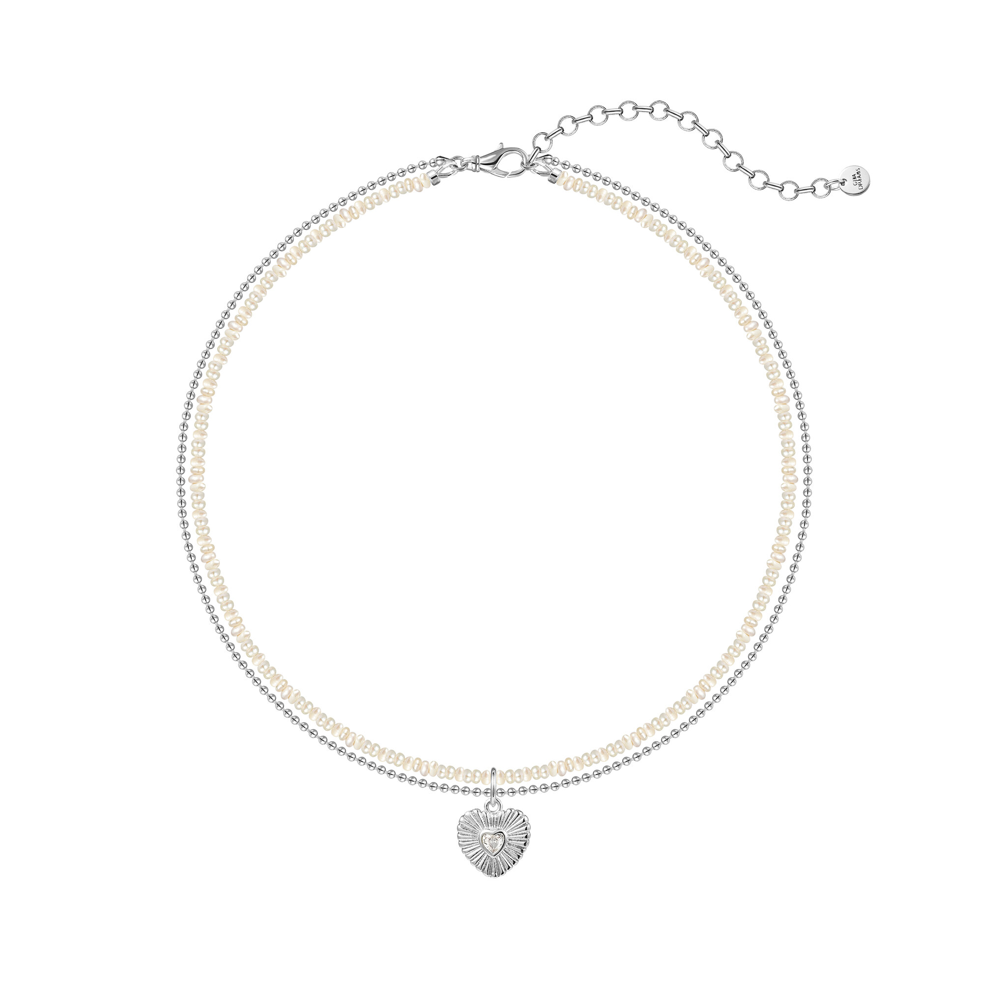 Колье, жемчуг культивированный, циркон