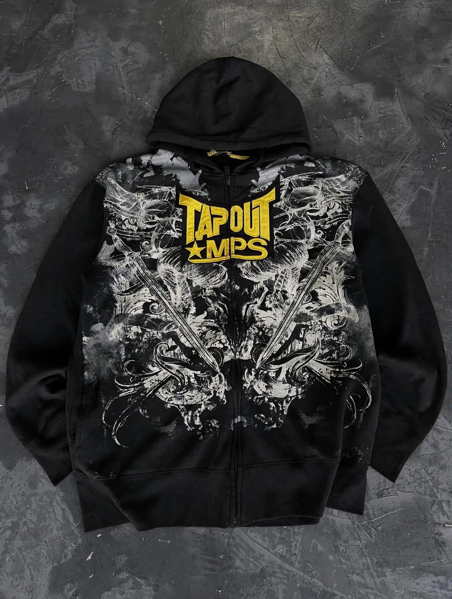 Tapout хлопковая толстовка с капюшоном мужская Черный, S, MMA-17