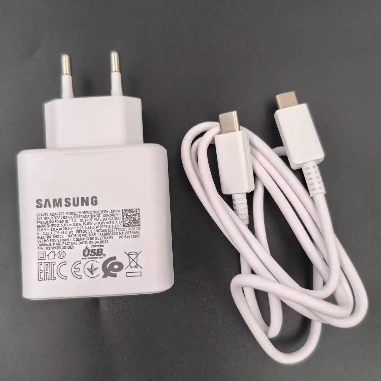 Адаптер для зарядки 45 Вт EU US Super Fast PD для Samsung S26 Ultra Plus S25 S24 S23 S22 FE Plus Ultra Fold FLip 7 6 5 и 5A Кабель типа C