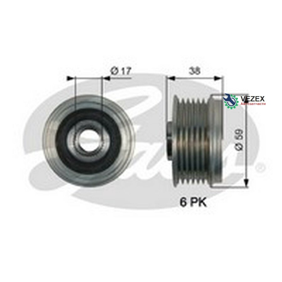 GATES OAP7168 Шкив генератора