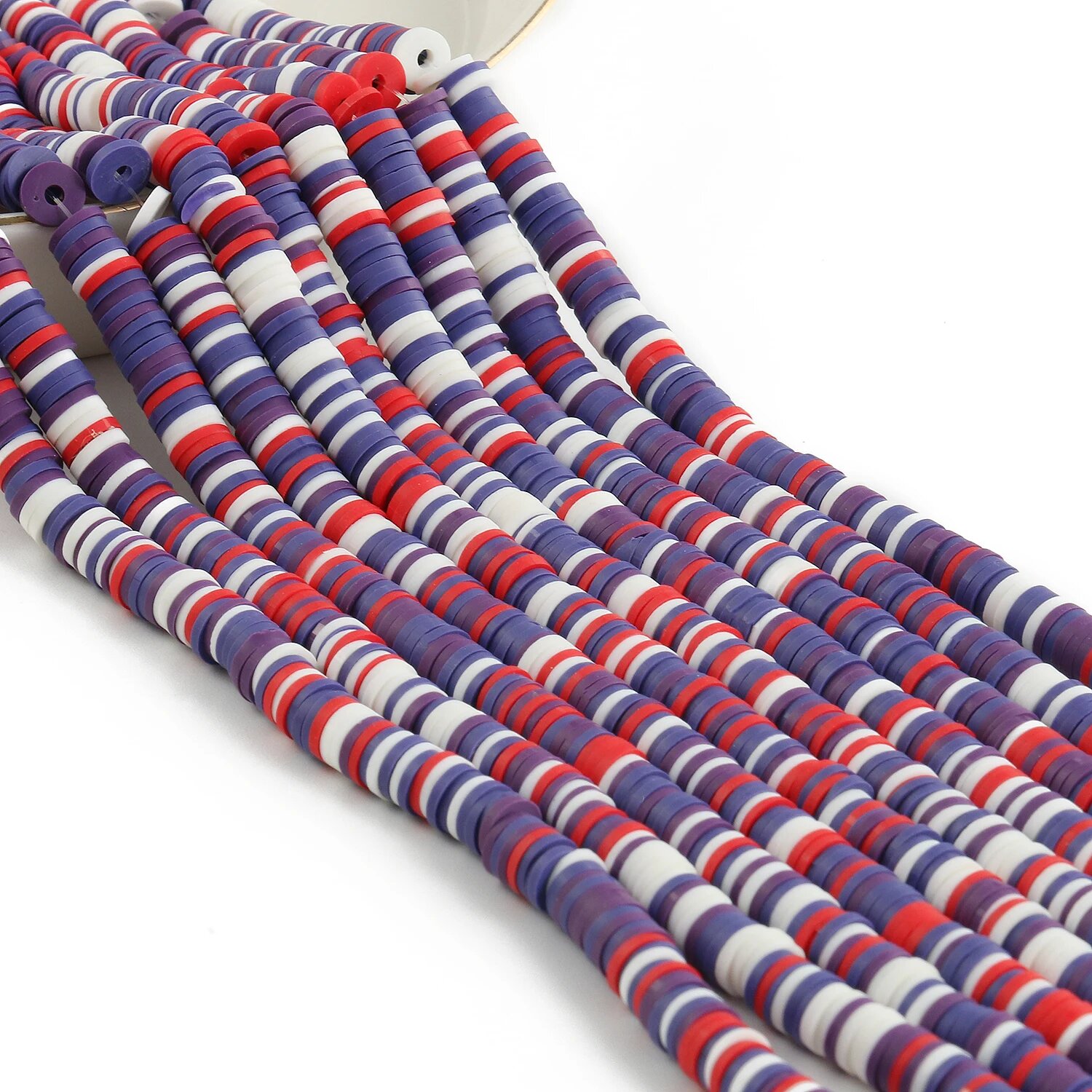 JILKOL Плоские круглые бусины из полимерной глины 4 мм 6 мм 6mmx1mm, type 12