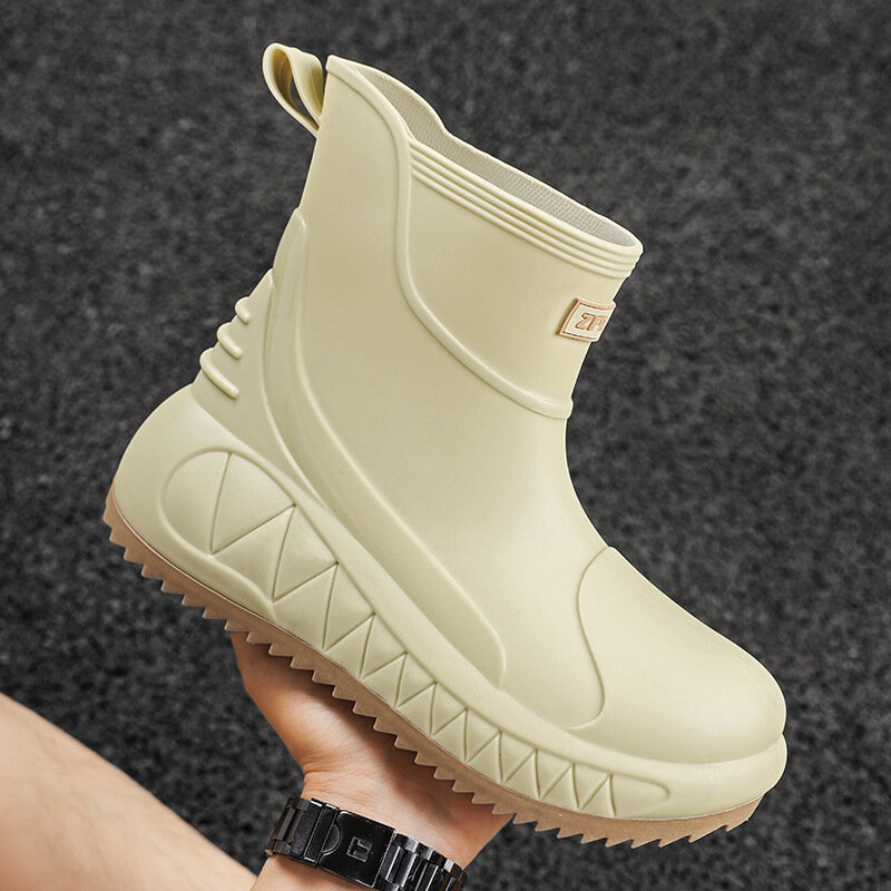 Мужские модные резиновые сапоги, водонепроницаемые ботинки для рыбалки на открытом воздухе, универсальная обувь для воды, нескользящая обувь для кухни, удобная резиновая обувь на мягкой подошве. Размер обуви. EU:43