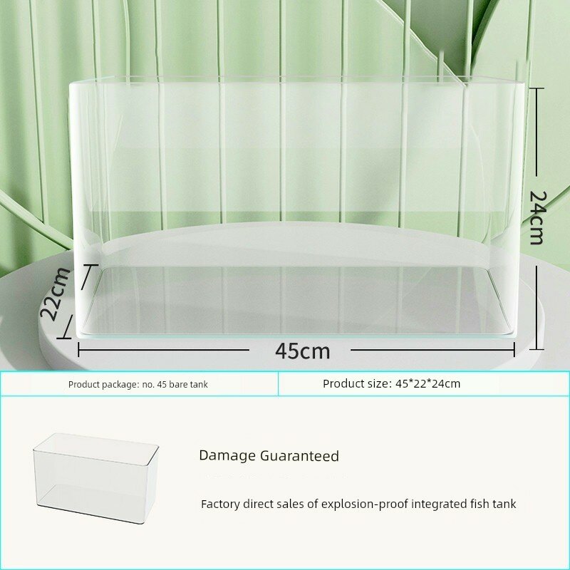 Аквариум из акрила 45x22x24 см прозрачный, герметичный и не ломающийся