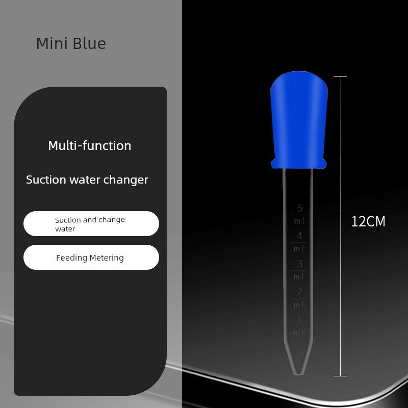 Мини-сифон для аквариума, голубой, длина 12 см для очистки маленького аквариума